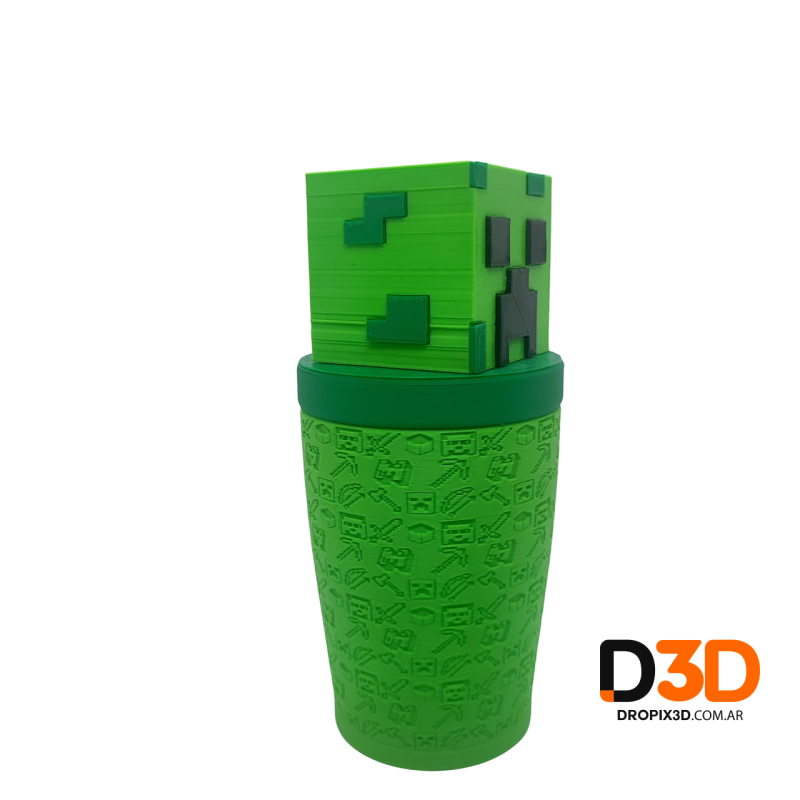 Vaso Minecraft Modelo Creeper
